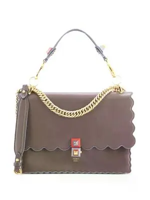 Fendi Kan I Bag Leather Medium Shoulder Bag - Brown