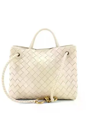 Bottega Veneta Andiamo Top Handle Bag Intrecciato Nappa Small Satchel Neutrals