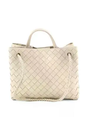 Bottega Veneta Andiamo Top Handle Bag Intrecciato Nappa Small Satchel - Neutrals