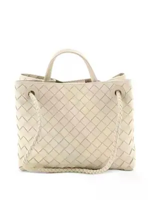 Bottega Veneta Andiamo Top Handle Bag Intrecciato Nappa Small Satchel - Neutrals