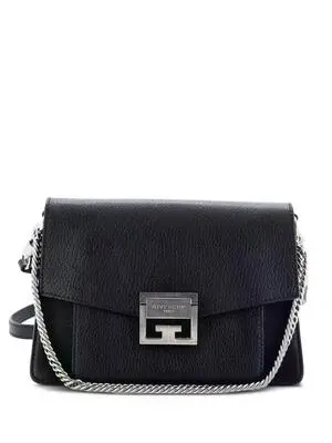 Givenchy Gv3 Flap Bag Leather Small Shoulder Bag - Black