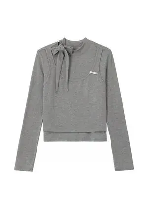 Izzue Bow-detail Layered Long-sleeve Top