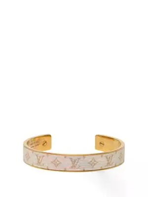 LOUIS VUITTON 2019 Tone Monogram Jonc Cuff Bracelet Costume Bracelet - Gold
