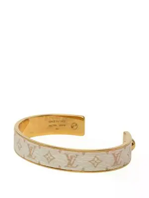 LOUIS VUITTON 2019 Tone Monogram Jonc Cuff Bracelet Costume Bracelet