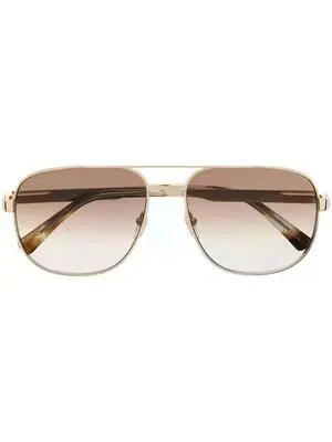 Gucci Pilot-frame Tinted Sunglasses - Gold
