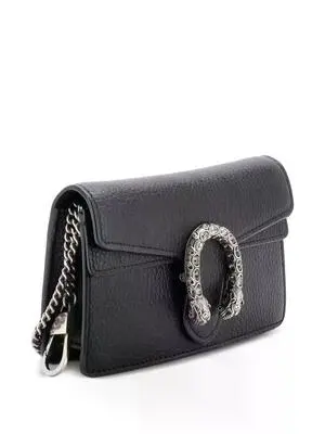 Gucci Dionysus Bag Leather Super Mini Clutch Bag - Black