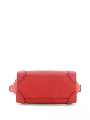 Celine Luggage Bag Grainy Leather Nano Crossbody Bag - Red
