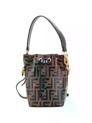 Fendi Mon Tresor Zucca Embossed Leather Mini Bucket Bag - Brown