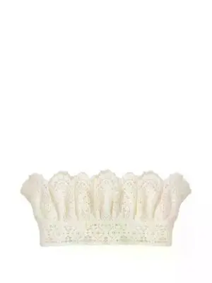 Erdem Ruffled Lace Collar - Neutrals
