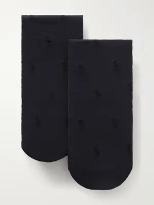 Polo Ralph Lauren Logo-jacquard Stretch-knit Tights - Black