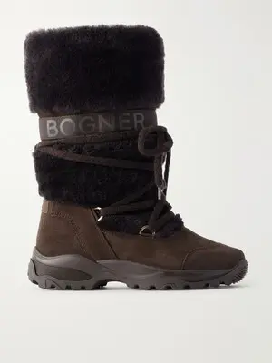 Bogner Alta Badia 8 Shearling-trimmed Suede Ankle Boots - Brown