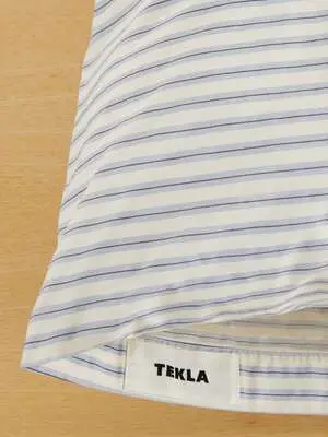 TEKLA Percale Set Of Two Organic-cotton Pillow Covers - Light Blue