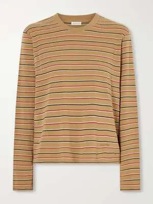 KALLMEYER Wynn Striped Cotton-jersey T-shirt - Camel