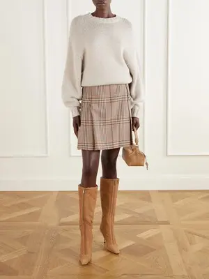 JIMMY CHOO Jozi 85 Paneled Suede Knee-high Boots