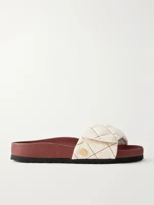 BIRKENSTOCK Sylt Padded Quilted Canvas Sandals - Neutrals