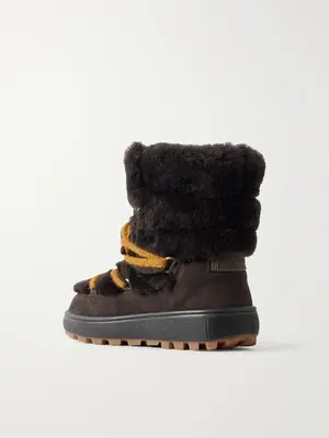 Bogner Chamonix 10 Shearling-trimmed Suede Ankle Boots