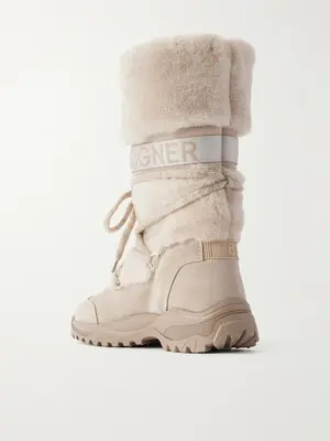 Bogner Alta Badia Shearling-trimmed Suede Ankle Boots - Neutrals