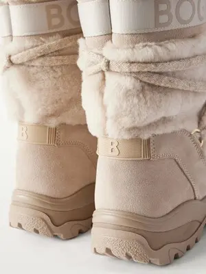 Bogner Alta Badia Shearling-trimmed Suede Ankle Boots - Neutrals