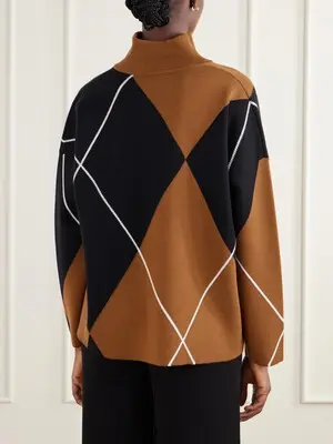 Max Mara Sala Argyle Wool V-neck Sweater - Multi