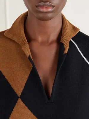 Max Mara Sala Argyle Wool V-neck Sweater - Multi
