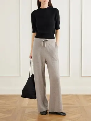 Le Kasha Chypre Cropped Organic Cashmere Sweater - Black
