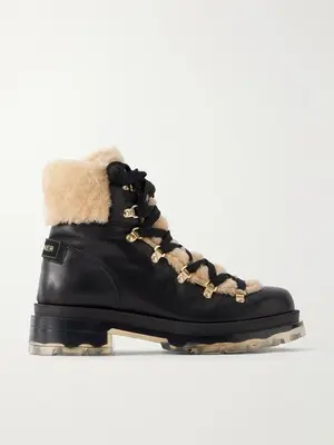 Bogner Swansea 9 Shearling-trimmed Leather Ankle Boots - Black