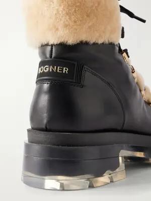 Bogner Swansea 9 Shearling-trimmed Leather Ankle Boots - Black