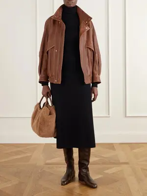 Max Mara Cono Wool-jersey Turtleneck Top