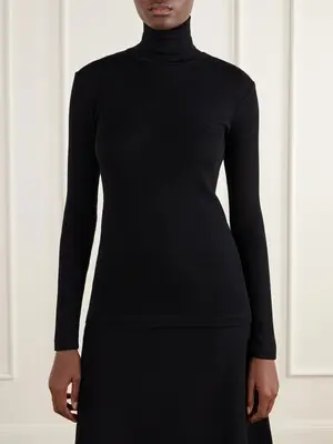 Max Mara Cono Wool-jersey Turtleneck Top