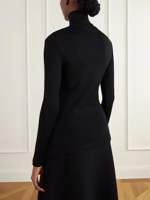 Max Mara Cono Wool-jersey Turtleneck Top