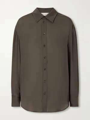 KALLMEYER Dani Silk-double Georgette Shirt - Green