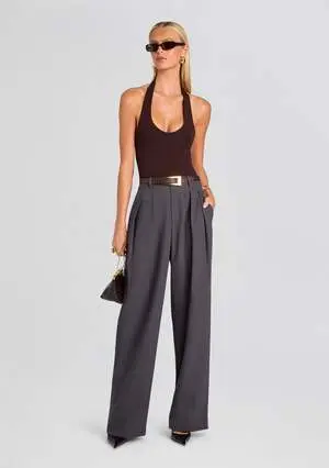 SANS FAFF Bamboo Halter Bodysuit - Espresso