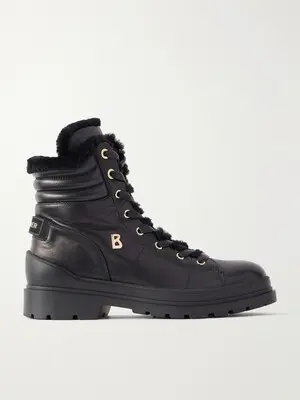 Bogner St. Moritz 14 Shearling-trimmed Leather Ankle Boots - Black