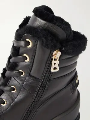 Bogner St. Moritz 14 Shearling-trimmed Leather Ankle Boots