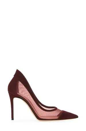 GIANVITO ROSSI Mesh Pointed Toe Pump - Royale