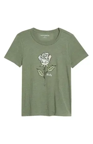 Lucky Brand Lace Rose Graphic T-shirt