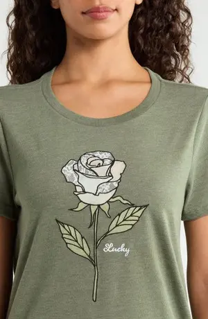 Lucky Brand Lace Rose Graphic T-shirt