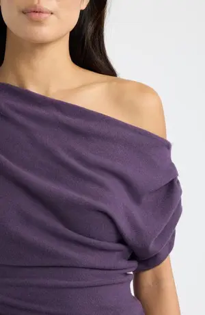 REFORMATION Iris One-shoulder Knit Top - Crushed Violet