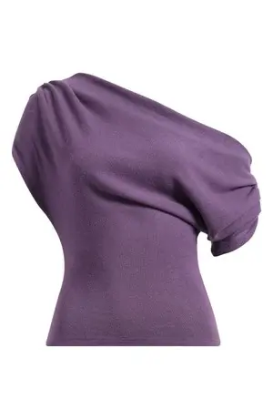 REFORMATION Iris One-shoulder Knit Top - Crushed Violet