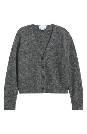 Fleurette Cropped Cashmere & Silk Cardigan - Charcoal