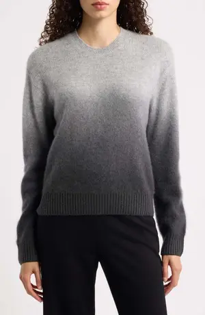 Fleurette Dip-dye Cashmere & Silk Crewneck Sweater - Flint