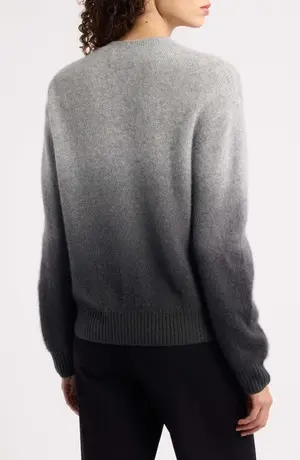 Fleurette Dip-dye Cashmere & Silk Crewneck Sweater - Flint