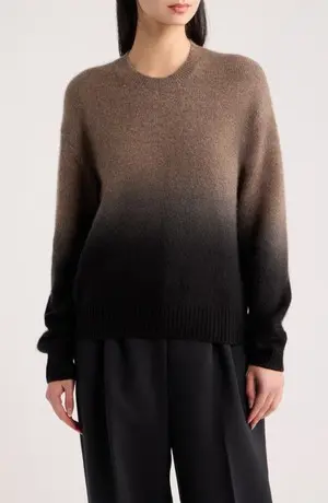 Fleurette Dip-dye Cashmere & Silk Crewneck Sweater - Hazelnut