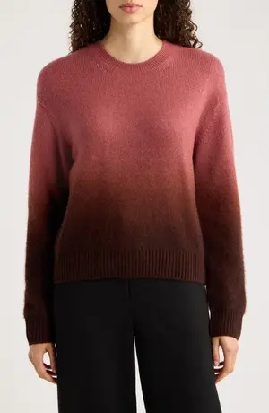 Fleurette Dip-dye Cashmere & Silk Crewneck Sweater - Medium Pink