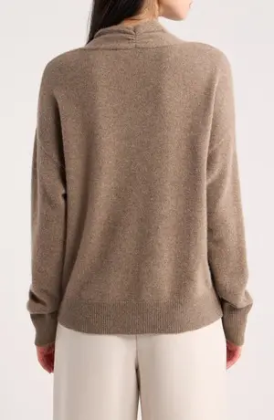 Fleurette Cashmere Wrap V-neck Sweater - Walnut