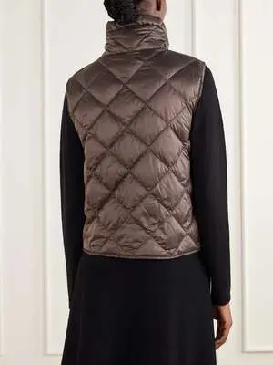 Max Mara Tregic Quilted Shell Down Vest - Brown