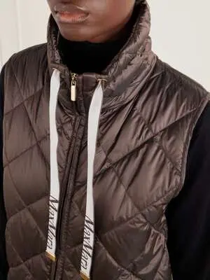 Max Mara Tregic Quilted Shell Down Vest - Brown