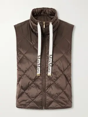 Max Mara Tregic Quilted Shell Down Vest - Brown