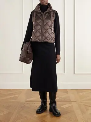 Max Mara Tregic Quilted Shell Down Vest - Brown