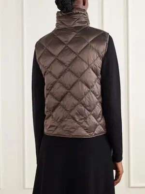 Max Mara Tregic Quilted Shell Down Vest - Brown